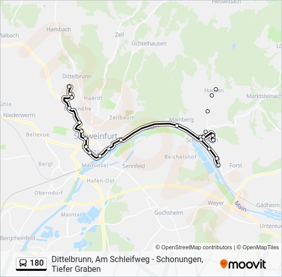 180 Route: Schedules, Stops & Maps - Dittelbrunn, am Schleifweg (Updated)
