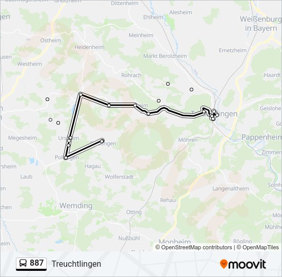 887 Route: Fahrpläne, Haltestellen & Karten - Treuchtlingen (Aktualisiert)