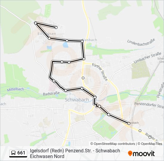 661 Route: Fahrpläne, Haltestellen & Karten - Schwabach Eichwasen Nord ...