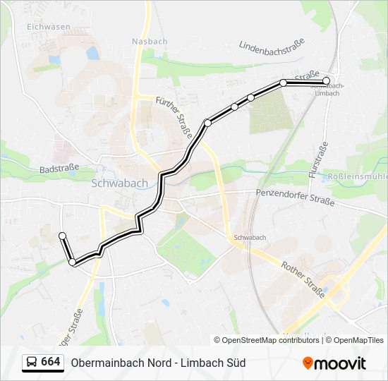 664 Route: Fahrpläne, Haltestellen & Karten - Schwabach-Limbach ...