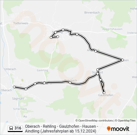 316 Route: Fahrpläne, Haltestellen & Karten - Aindling, Grundschule ...