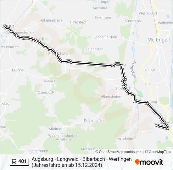 401 Route: Schedules, Stops & Maps - Wertingen, Marktplatz (Updated)