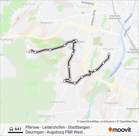 641 Route: Fahrpläne, Haltestellen & Karten - Deuringen, Spitalweg ...