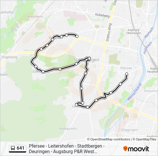641 Route: Schedules, Stops & Maps - Stadtbergen, Augsburg West P+R ...