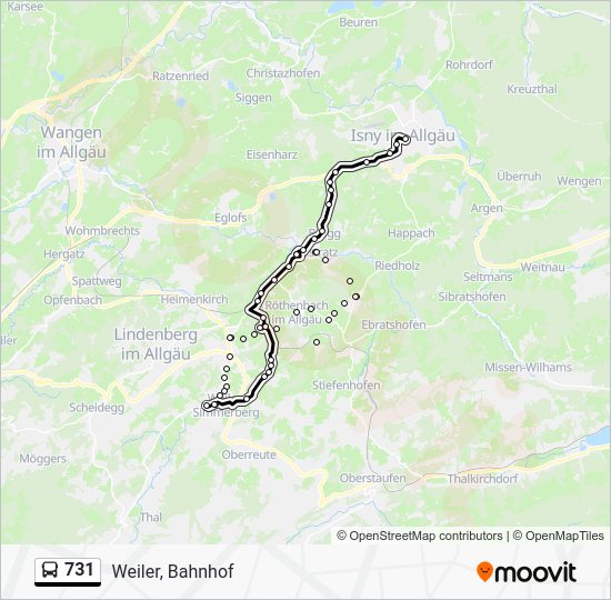 731 Route: Schedules, Stops & Maps - Weiler, Bahnhof (Updated)