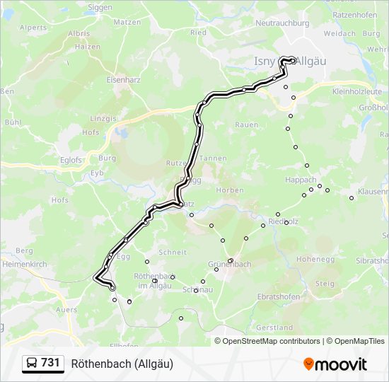 731 Route: Schedules, Stops & Maps - Röthenbach (Allgäu) (Updated)