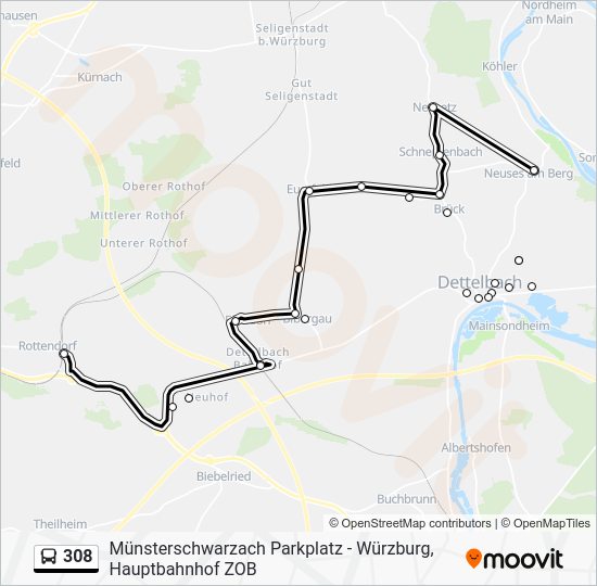 308 Route: Schedules, Stops & Maps - Rottendorf (Updated)