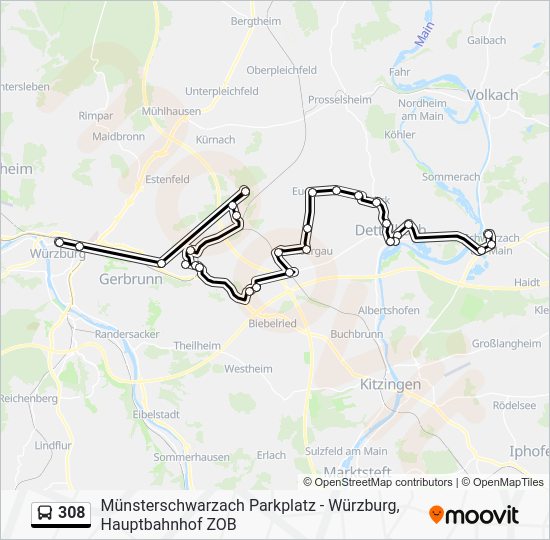 308 Route: Schedules, Stops & Maps - Würzburg Bbhf (Updated)