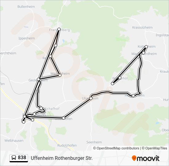 838 Route: Schedules, Stops & Maps - Uffenheim Rothenburger Str. (Updated)