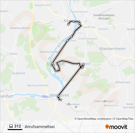 312 Route: Schedules, Stops & Maps - Anrufsammeltaxi (Updated)