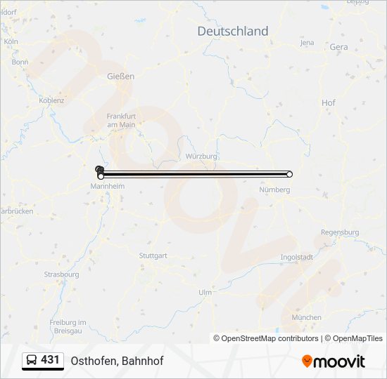 431 Route: Schedules, Stops & Maps - Osthofen, Bahnhof (Updated)