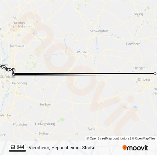 644 Route: Schedules, Stops & Maps - Viernheim, Heppenheimer Straße ...