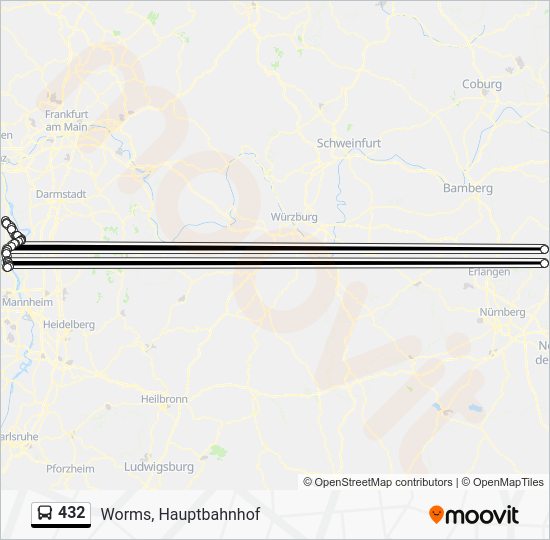432 Route: Schedules, Stops & Maps - Worms, Hauptbahnhof (Updated)