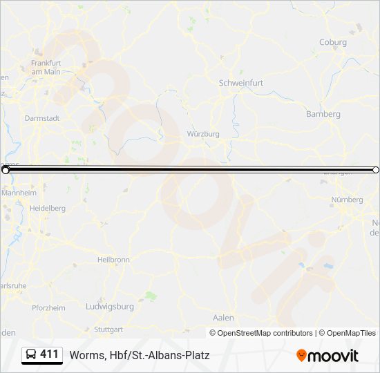 411 Route: Schedules, Stops & Maps - Worms, Hbf/St.-Albans-Platz (Updated)