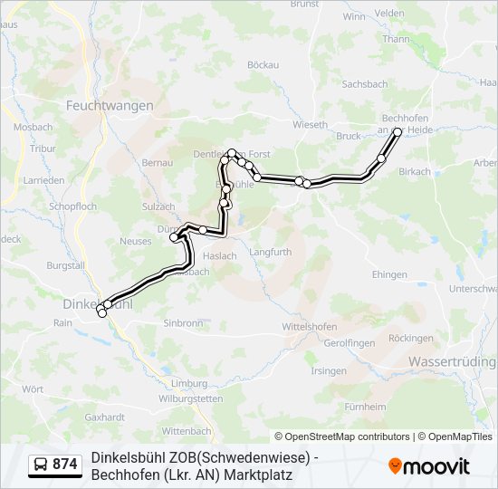 874 Route: Fahrpläne, Haltestellen & Karten - Bechhofen (Aktualisiert)