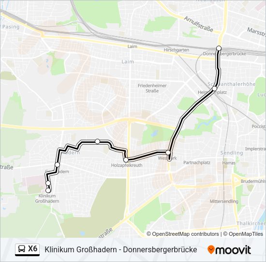 X6 Route: Fahrpläne, Haltestellen & Karten - Klinikum Großhadern ...