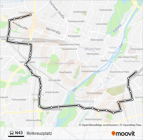 n43 Route: Schedules, Stops & Maps - Rotkreuzplatz (Updated)
