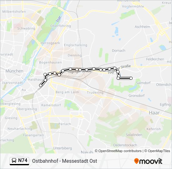 N74 Route: Schedules, Stops & Maps - Messestadt Ost (Updated)
