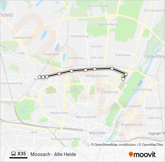 x35 Route: Fahrpläne, Haltestellen & Karten - Moosach (Aktualisiert)