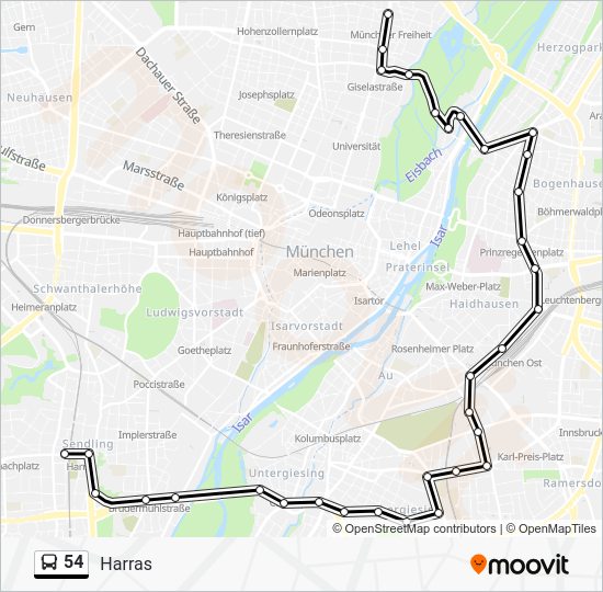 54 Route: Schedules, Stops & Maps - Harras (Updated)