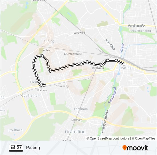57 Route: Schedules, Stops & Maps - Pasing (Updated)