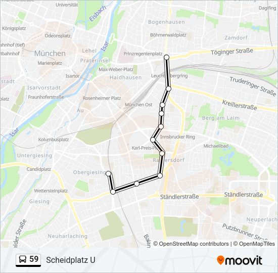 59 Route: Fahrpläne, Haltestellen & Karten - Scheidplatz U (Aktualisiert)