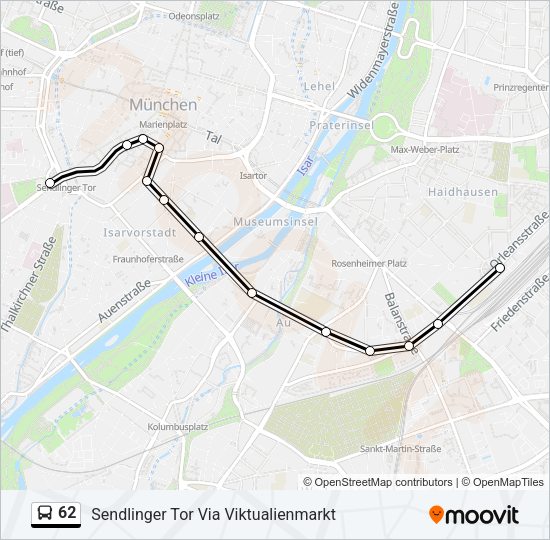 62 Route: Schedules, Stops & Maps - Sendlinger Tor Via Viktualienmarkt ...