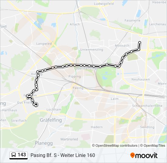 143 Route: Fahrpläne, Haltestellen & Karten - Pasing Bf. S - Weiter ...
