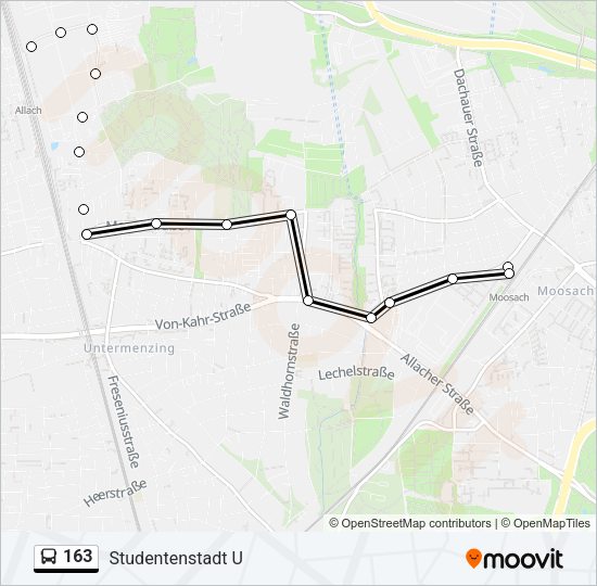 163 Route: Fahrpläne, Haltestellen & Karten - Studentenstadt U ...