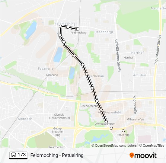 173 Route: Fahrpläne, Haltestellen & Karten - Feldmoching (Aktualisiert)