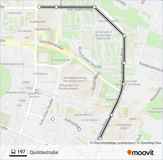 197 Route: Fahrpläne, Haltestellen & Karten - Quiddestraße (Aktualisiert)