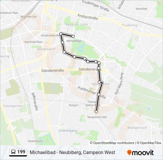 199 Route: Fahrpläne, Haltestellen & Karten - Michaelibad U (Aktualisiert)