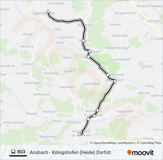 803 Route: Fahrpläne, Haltestellen & Karten - Herrieden Nürnberger Str ...