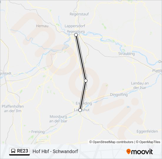 RE23 Route: Schedules, Stops & Maps - Regensburg Hbf (Updated)