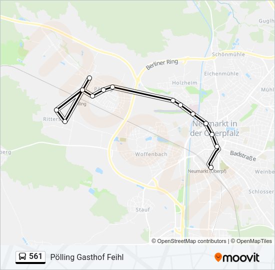 561 Route: Fahrpläne, Haltestellen & Karten - Pölling Gasthof Feihl ...