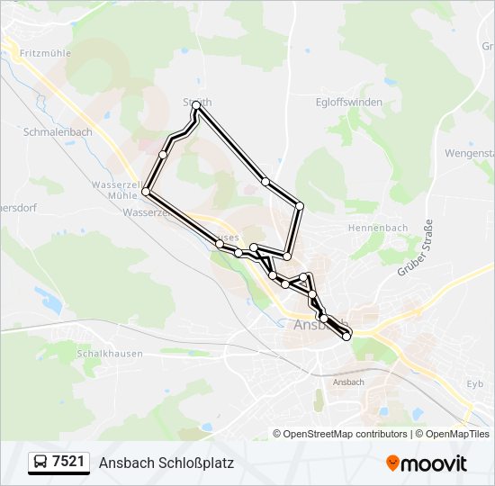 7521 Route: Schedules, Stops & Maps - Ansbach Schloßplatz (Updated)