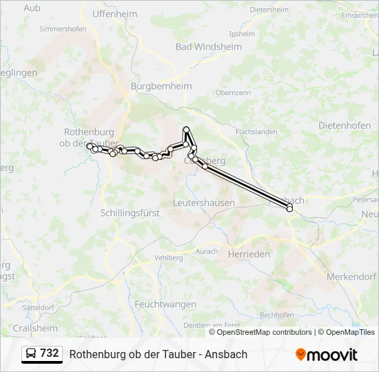732 Route: Fahrpläne, Haltestellen & Karten - Rothenburg O.T ...