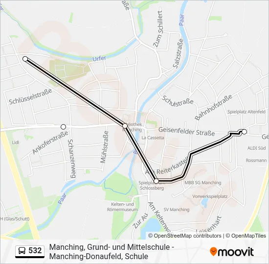 532 Route: Fahrpläne, Haltestellen & Karten - Manching Schule ...