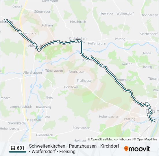 601 Route: Schedules, Stops & Maps - Paunzhausen, Rathaus (Updated)