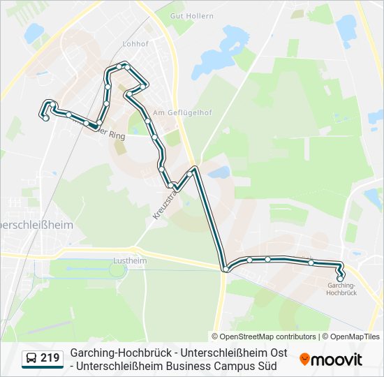 219 Route: Schedules, Stops & Maps - Business-Campus Süd (Updated)