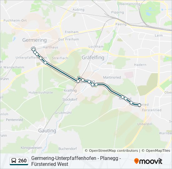 260 Route: Fahrpläne, Haltestellen & Karten - Germering ...