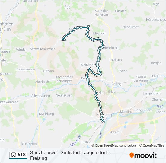 618 Route: Schedules, Stops & Maps - Sünzhausen (Updated)