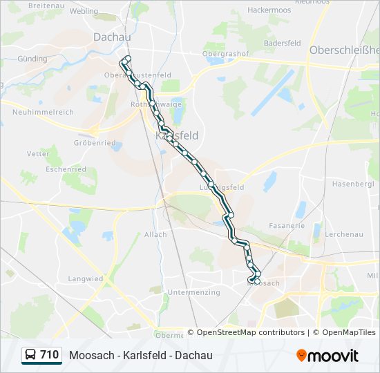 710 Route: Fahrpläne, Haltestellen & Karten - Moosach (Aktualisiert)