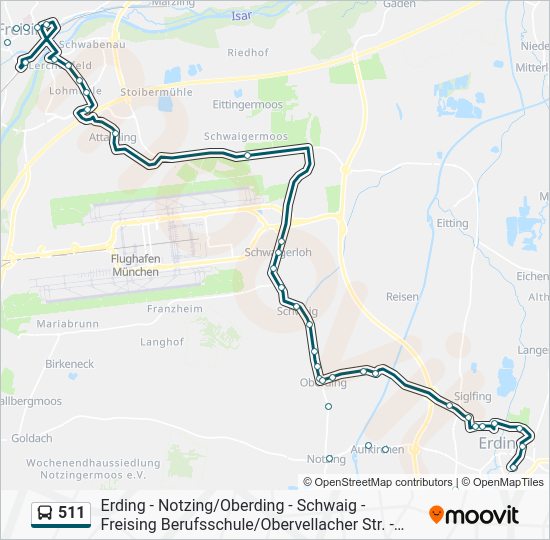 511 Route: Schedules, Stops & Maps - Freising (Updated)