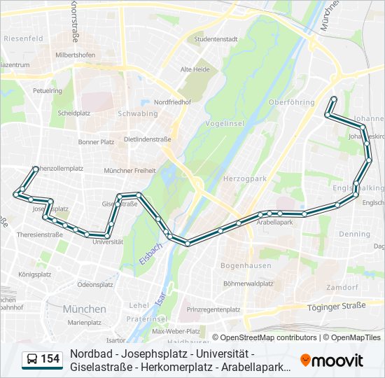 154 Route: Schedules, Stops & Maps - Nordbad (Updated)