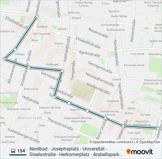 154 Route: Schedules, Stops & Maps - Odeonsplatz U (Updated)