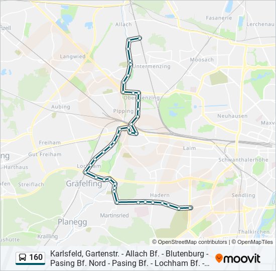 160 Route: Schedules, Stops & Maps - Allach Bf. (Updated)