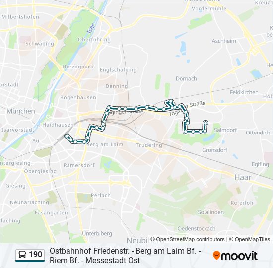 190 Route: Schedules, Stops & Maps - Messestadt Ost U (Updated)