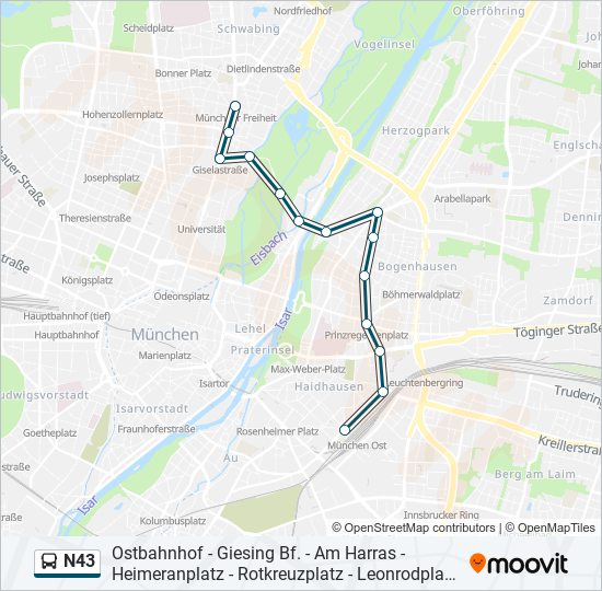 n43 Route: Schedules, Stops & Maps - Ostbahnhof U S (Updated)