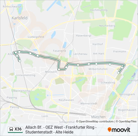 x36 Route: Schedules, Stops & Maps - Allach (Updated)